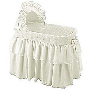 Babykidsbargains Paradise Rainbow Ecru Bassinet Liner Skirt and Hood, 16" x 32"