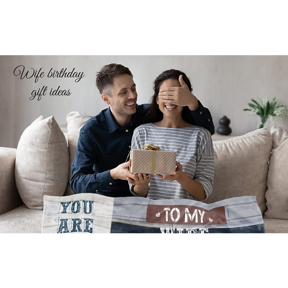 WSYEAR Mothers Day Birthday Gifts for Wife from Husband,Wife Birthday Gift Ideas,Mother Day Wedding Anniversary Birthday Romantic Gifts for her,Wife Blanket 60X50