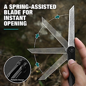 DRACHENADER Slim Damascus Pocket Knife for Men/Women, Tanto Knife Gentleman's Pocket Knives Small EDC Knife, Handmade 67 Layers VG10 core Damascus Blade, as Gift and Tool