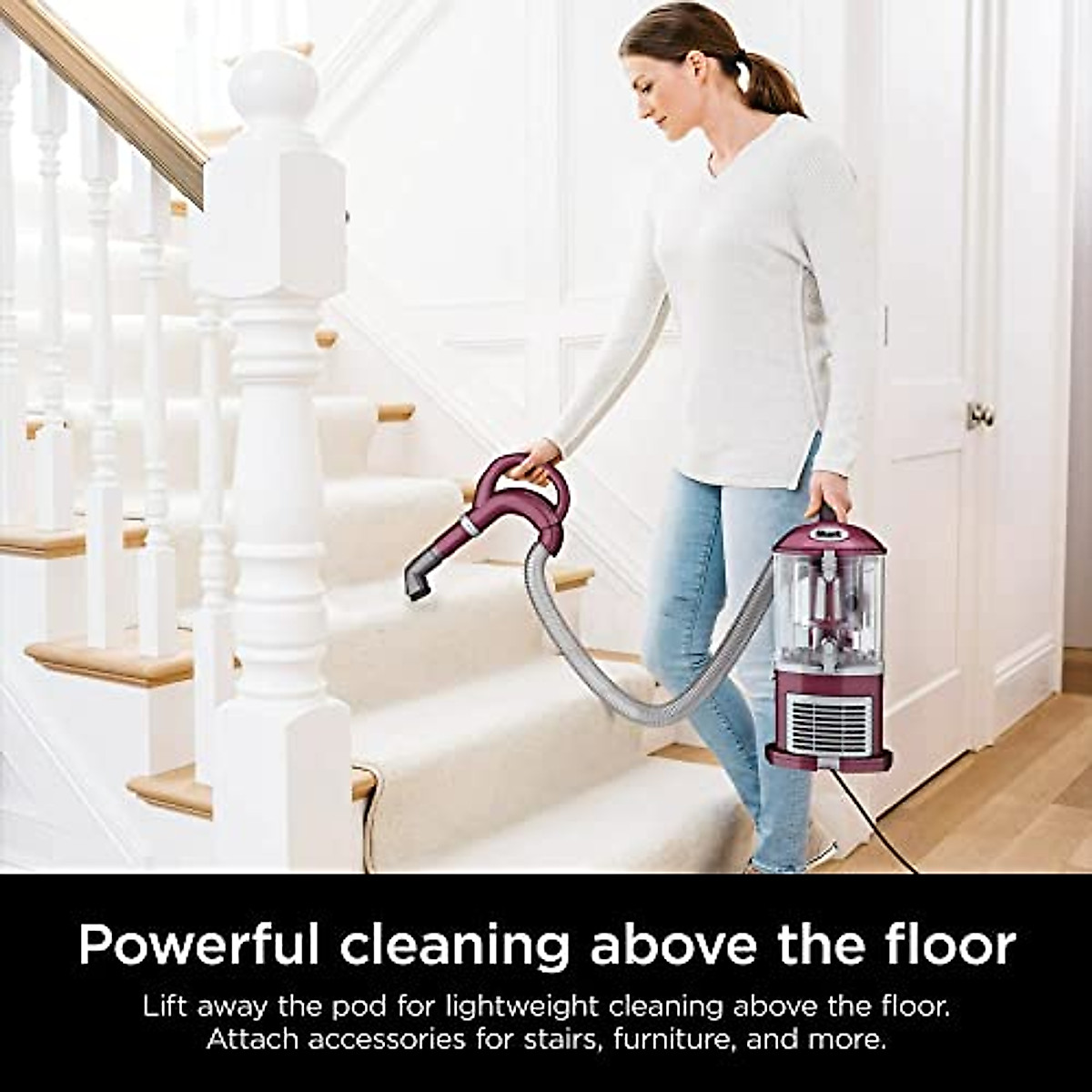 Shark CU520 Navigator Lift-Away XL Upright Vacuum Multi Surface Floor Cleaner with Crevice Tool, Purple (Renewed)