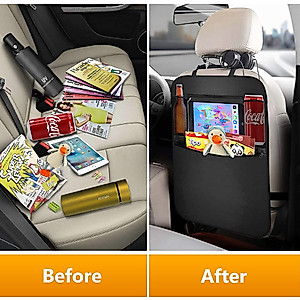 EUBSWA Backseat Anti Kick Mat for Kids 2 Pack with Storage Pockets, Car Travel Accessories,Backseat Car Organizer Kick Mats Backseat Organizers Auto Back Seat Protector