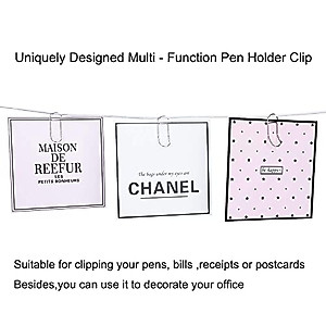 MXRS Pen Clips, Stainless Steel Paper Clip Holder for Notebook,Journals,Clipboard,Pictures(10 Pieces/Silver)