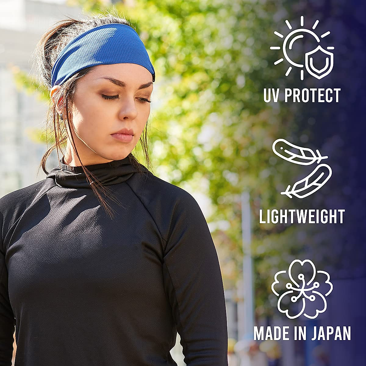 Sports Headbands for Men Moisture Wicking Sweatbands for Women, Lightweight Yoga Hair Bands, Crossfit Or Running Gear, Thin Elastic Workout Head Wraps Black