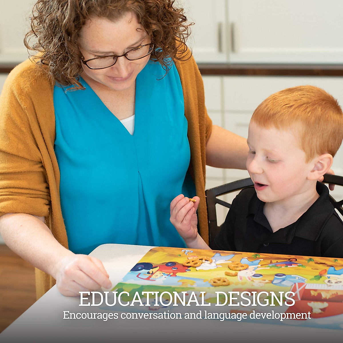 Klean Kids [2 Pack] Silicone Placemat for Toddlers (Sealife and Farm) - Non Slip 2-Pack with Travel Bag - Sealife/Farm - Alternative to Suction Plates for Babies - Essential Baby Feeding