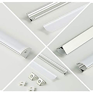 Cabinet Lighting, 4pcs 12" V-Shape Bright LED Light Bars for Under Cabinet, Gun Safe, Locker, Closet, Under Counter, Shelf, Showcase - 1200lm 12W - Pure White (6000K)