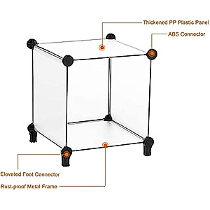 HOMIDEC Closet Organizer, 12-Cube Closet Organizers and Storage, Portable Closet Storage Shelves, Clothing Storage for Kids, Closet, Bedroom, Bathroom, Office (11.8x11.8x11.8 inch), Transparent