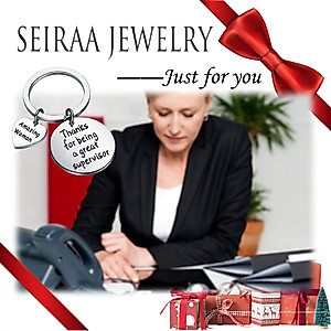 SEIRAA Supervisor Gift Amazing Woman Jewelry Gifts For Women Boss Thank You Keychain Supervisor Appreciation Gift (Supervisor keychain)