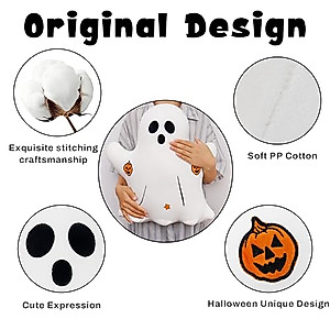 OurHonor 16.5" Ghost Pillow Halloween Throw Pillows Cute Stuffed Animals Plush, Ghosts Shaped Spooky Plushies Doll Toy Decorative for Home Party Decor (Pumpkin)