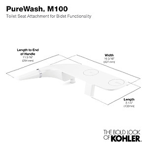 KOHLER 22860-0 Purewash M100 Toilet Seat Attachment For Bidet Functionality