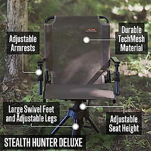 ALPS OutdoorZ Stealth Hunter Hunting Chair,Adjustable Height Deluxe, Brown - New