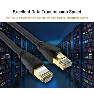 BlueRigger CAT 8 Ethernet Cable - 50FT Regular (RJ45, 40Gbps, 2000MHz, CAT8 Internet Cable) High Speed LAN Network Cable - Compatible with Game Consoles, HDTV, Router, PC