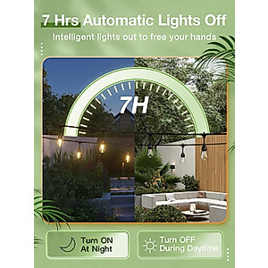 addlon 54FT(48+6) Solar String Lights Outdoor Waterproof with USB Port & Remote Control Dimmable Solar Patio Lights IP65 Solar Powered Edison LED Bulbs for Outside Bistro Camping