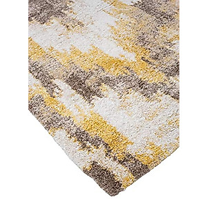 NOORI RUG - Premium & Luxury Imported - Lux Emma Machine Made High Pile Ikat - Rectangle - Brown - Gold - 10' x 14', Bedroom, Dining Room