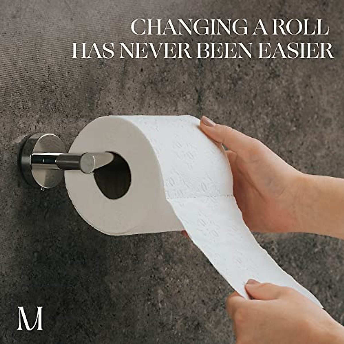 MARMOLUX ACC - Chrome Toilet Paper Holder | Open Arm 4.7 Inches Toilet Tissue Hanger | Bathroom Toilet Paper Holder Wall Mount in Stainless Steel Polished Chrome