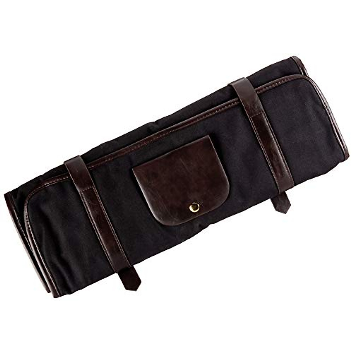 Barfly Mixology Roll Black with brown leather accents