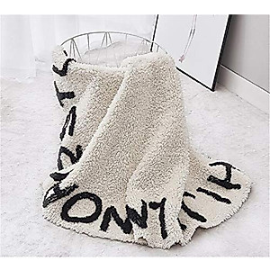 ABC Nursery Rugs Round Kids Rug Circle Alphabet Rug Kids Play Mat for Infants Boys Girls Soft Cotton Carpet Educational Area Rug 47inch (White)