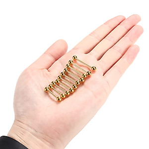 GAGABODY 14G Nipple Rings 12mm Nipple Piercings Gold Nipple Barbells16mm Nipple Jewelry 18mm Long Bar Nipple Ring 20mm Stainless Steel Tongue Barbell 14mm Barbells Piercing Jewelry for Women men