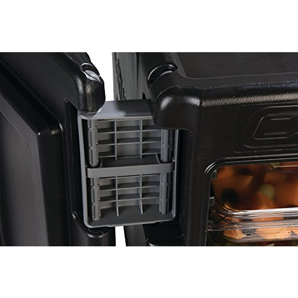 Carlisle FoodService Products Cateraide IT End Loading Insulated Food Pan Carrier Holds 6 Full Size 2.5" Pans with Handles for Catering, Kitchens, and Restaurants, Plastic, Black