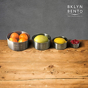 Stainless Steel Food Container With Leak Proof Silicone Lid | Metal Lunch Box | Bento Box | Food Storage | Great For Portion Control [Set of 4]