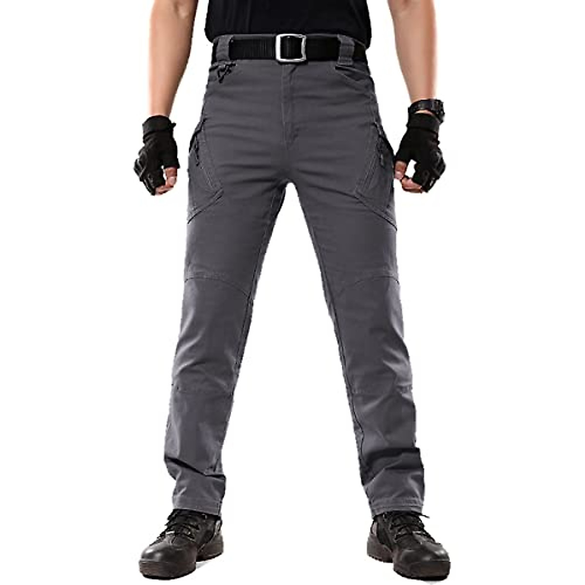 LABEYZON Men's Outdoor Work Military Tactical Pants Lightweight Rip-Stop Casual Hiking Cargo Pants Men (Dark Gray, 38W x 30L)