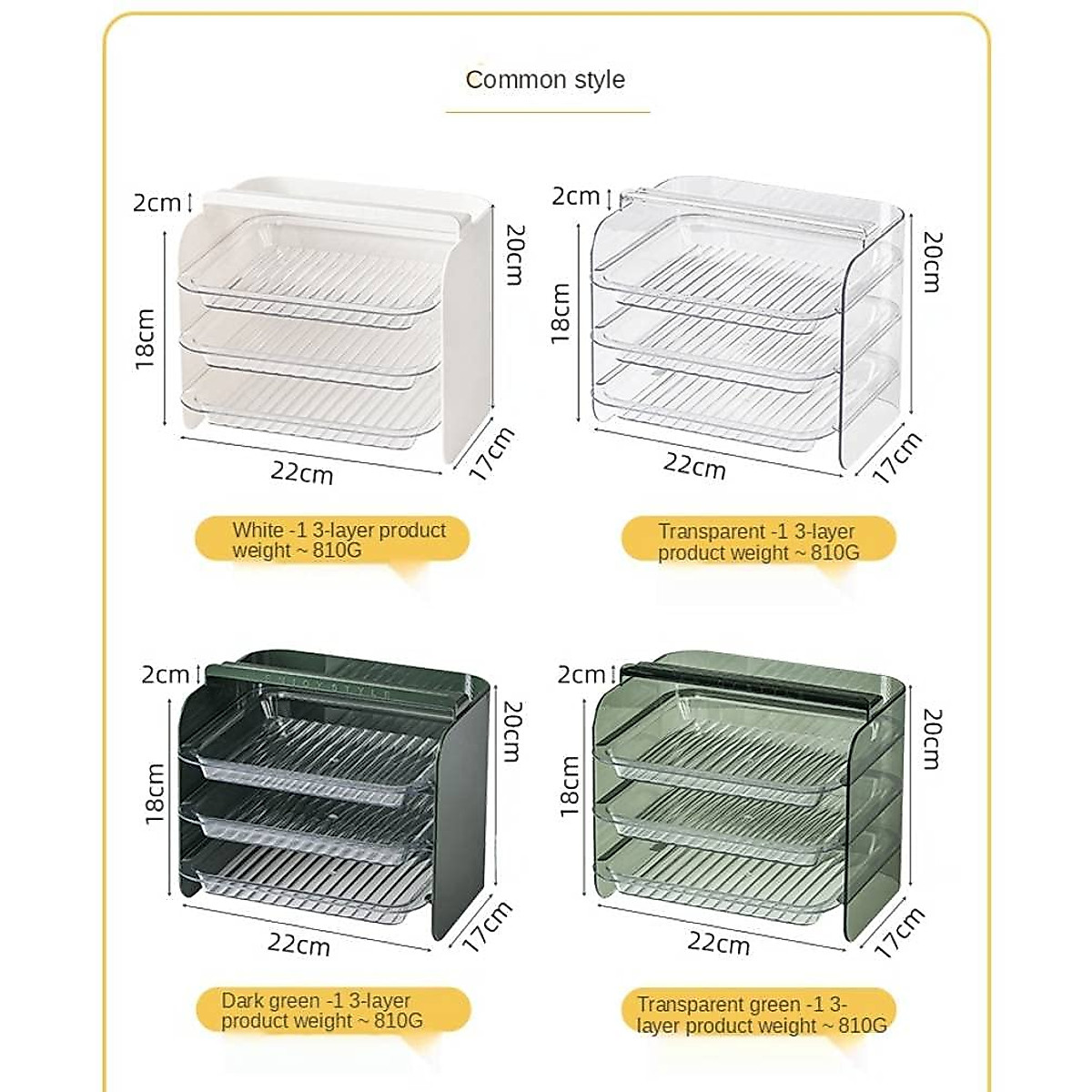 Removable Drawer Type Multi-layer Food Rack, Kitchen Drawer Type Cutlery Tray, Multi-layer Hot Pot Barbecue Tray, Stacked Multi-layer Cutlery Rack (Regular model-white-2 pcs)