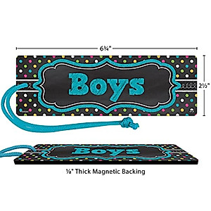 Teacher Created Resources 77278 Chalkboard Brights Magnetic Boys Pass 6.75" x 2.25"