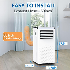 COWSAR 10000 BTU Portable Air Conditioner 4-in-1 Portable AC Unit Cool up to 400 sq.ft, Portable Air Conditioners with Remote Control Mini Air Conditioner 24 Timer ＜54 dBA