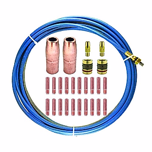 MIG Gun Kit Fits Miller M-25/M-40 200-400 amp Tip-Nozzle 200258 -Adapter-Diffuser-Liner (.035" KIT)