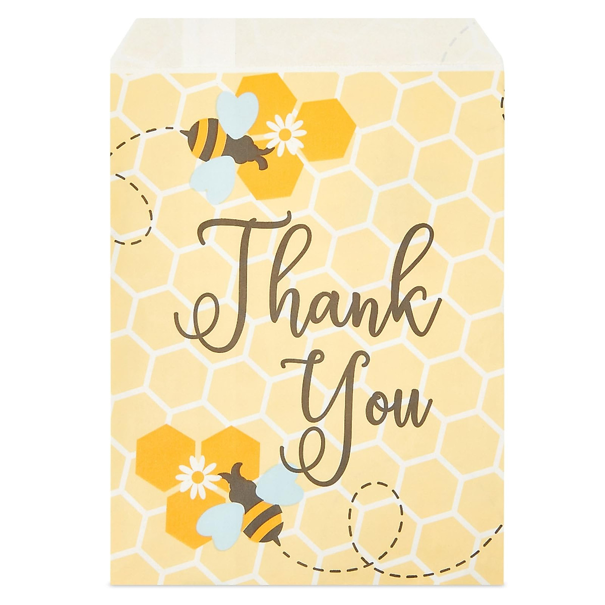 Sparkle and Bash Bumble Bee Party Favor Treat Bags for Baby Shower, Thank You (5x7 In, 100 Pack)