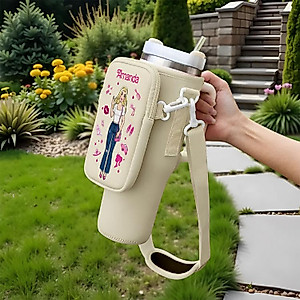 Gossby Personalized Custom 40oz Tumbler Pouch Ver 2 - Curvy Stainless Steel Cup Reusable Insulated Coffee Mug,Keep Hot/Cold,Travel Water Bottle with Holder for Travel Home, Office