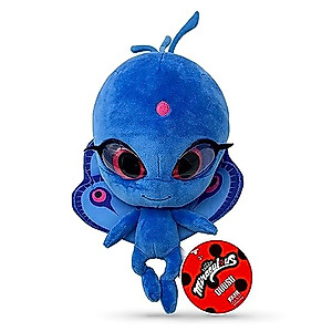 Miraculous Ladybug - Kwami Mon Ami Duusu, 9-inch Peacock Plush Toys for Kids, Super Soft Stuffed Toy with Resin Eyes, High Glitter and Gloss, and Detailed Stitching Finishes (Wyncor)