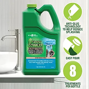 Green Gobbler ENZYMES for Grease Trap & Sewer - Controls Foul Odors & Breaks Down Grease, Paper, Fat & Oil in Sewer Lines, Septic Tanks & Grease Traps (1 Gallon)