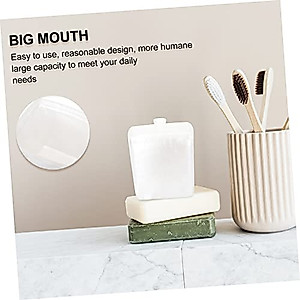 Zerodeko 2pcs Cotton Swab Box Cotton Round Holder Cotton Swabs for Makeup Round Container with Lid Storage Canister Desktop Cosmetics Box Cotton Swab Holder Toothpick Organizer Resin