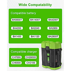 ULATI 56V 5.0Ah Replacement for EGO Battery Compatible with EGO 56V Batttery BA2800 BA4200 BA1400 Replacement Battery Compatible with EGO 56V Power Tools Lawn Mower Leaf Blower Chainsaw (Black)