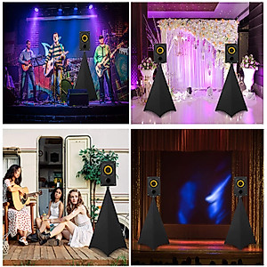 Dofilachy Speaker Stand Cover-DJ Bag with 360 Degree Cover, Speaker Tripod Scrim Cover for Speaker/Lighting with Free Travel Bag (Two Pack-black)