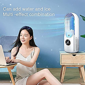 TREGOO Leafless Tower Fan, Bladeless Fan, Remote Control, Fan Touch Controls Fans Electric Quiet Fan Oscillating Standing Fan Evaporative Air Cooler