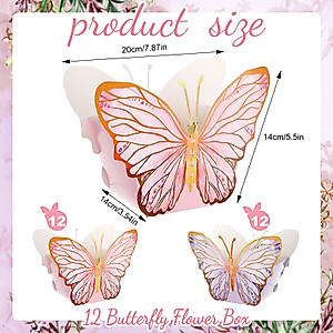Tenceur 24 Pcs Butterfly Centerpieces for Baby Shower Bridal Shower Centerpieces Butterfly Table Decorations for Wedding Birthday Butterfly Themed Party Decor, Pink and Purple (Pink)