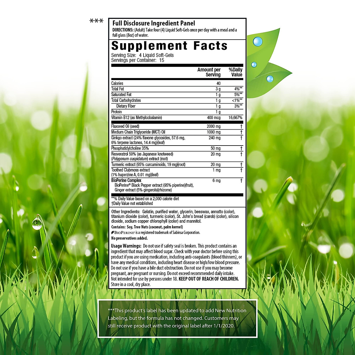 Irwin Naturals Double-Potency Ginkgo Biloba 240mg Extra Strength Brain Health Supplement - Enhance Memory, Mental Focus, Alertness, Concentration & Herbal Energy Booster - 60 Liquid Softgels