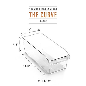 BINO | Plastic Storage Bins, Large | THE CURVE COLLECTION | Multi-Use Organizer Bins | Built-In Handle | BPA-Free | Pantry Organization | Home Organization | Fridge Organizer | Freezer Organizer