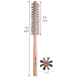PERFEHAIR Small Round Brush for Short Hair, 1 Inch Mini Quiff Roller for Women and Men, Best for Thin Hair, Bangs, Beard, Styling, Lifting, Curling