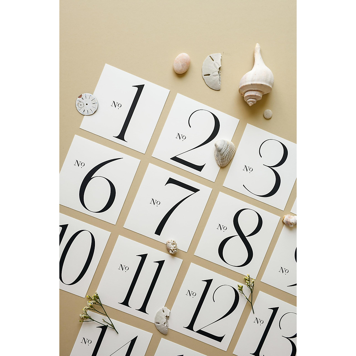 Weekend Paper Co. Modern Square Table Numbers, Single Sided 5x5 Modern Design, Black Matte Ink, Numbers 1-25 Plus 3 Bonus Signs for Your Wedding, Reception, Anniversary, or Any Celebration!