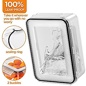 HOMETALL 40 PCS Food Storage Containers with Lids Airtight, 100% Leakproof Plastic Meal-Prep Containers Reusable(20 Containers & 20 Lids),Microwave and Dishwasher Safe, Includes Labels & Pen