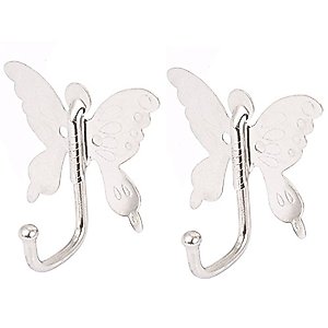uxcell Bathroom Butterfly Style Wall Mounted Cloth Towel Hook Hanger 2pcs