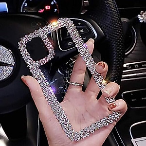 Bonitec Compatible with iPhone 14 Plus Case for Women Girls 3D Glitter Sparkle Bling Case Luxury Shiny Cute Crystal Charms Rhinestone Diamond Bumper Clear Protective Cases Cover Clear