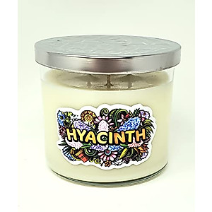 Hyacinth Candle ~ Great Spring Candle ~ Large 3 Wick Candle ~ All Natural Premium Soy and Coconut Wax Candle ~ Highly Scented (Large 3 Wick)