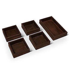 Ottoman Serving Trays for Coffee Table - Large Rustic Coffee Tray for Coffee Tables - Large Couch and Sofa Serving Tray for Food - Dimension (18.5 x 12 inches)
