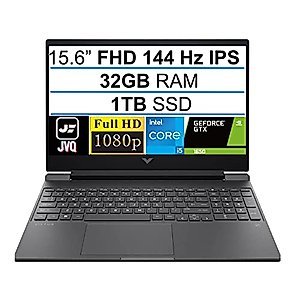 Newest HP Victus Gaming Laptop, 15.6" FHD IPS 144Hz Display, 12th Gen Intel Octa-Core i5-12450H(Beats i7-11370H), 32GB RAM, 1TB PCIe SSD, GTX 1650, Backlit Keyboard, HDMI, USB-C, WiFi 6, Win11
