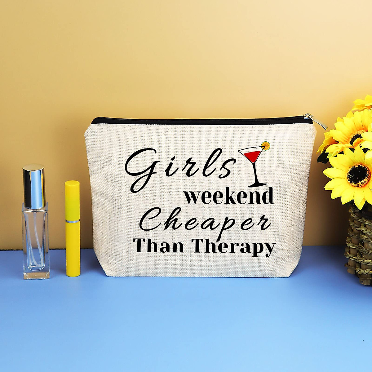 Girls Weekend Gift Travel Makeup Bag Gift for Her Travel Gifts Trip Gift for Best Friends Bestie Gift Cosmetic Bags Friendship Gift Christmas Birthday Gift for Women Girls BFF Travel Cosmetic Pouch