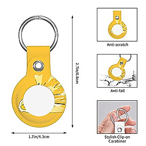 Cute AirTag Case Leather for Kids Child Air Tag Key Ring Anti-Lost, Anti-Scratch, Protective Cover Compatible with AirTag Holder 2021