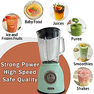 MoJone Powerful Kitchen blender, Ice Crusher Mixer, 1.5LG 50oz Glass Jar, 6 pieces 304 stainless steel blades,21000RPM high speed,ABS Body safely blending with longer lifespan (red)